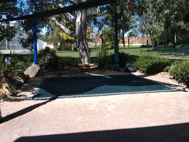 Shade Cloth Sand Pit Covers keeps out animals, bugs & leaves